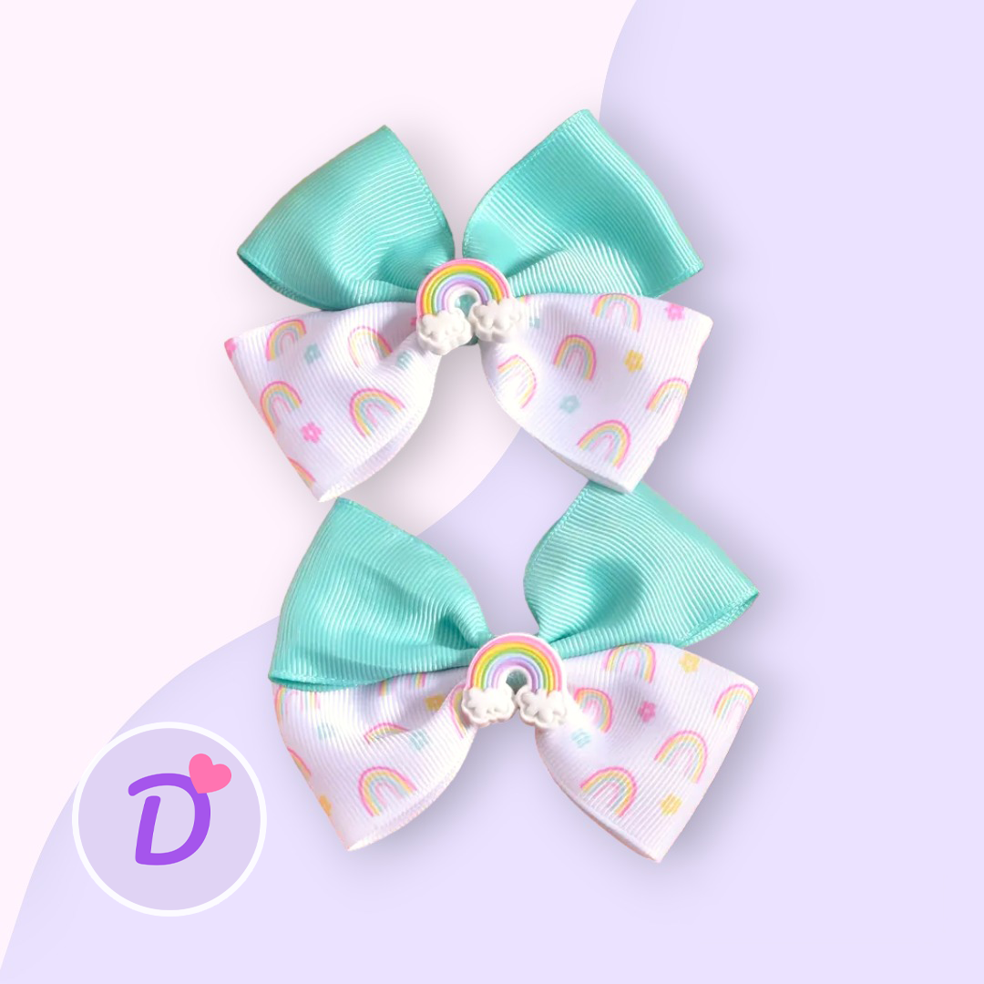 Little Rainbow Bow Clip – Sweet Dollies